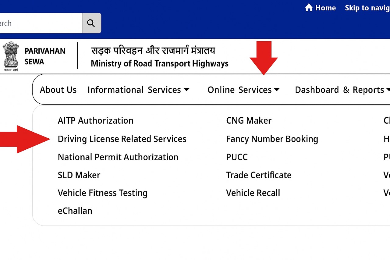 Parivahan Sewa | Sarathi Parivahan, Driving Licence, RC Status ...